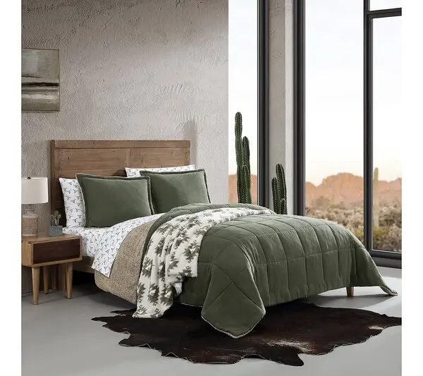 Wrangler Legendary Green Suede-textured F/q Comforter Set - One-color