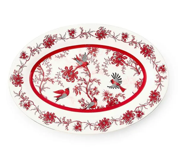 MACKENZIE-CHILDS Cardinal Toile Oval Platter - One-color