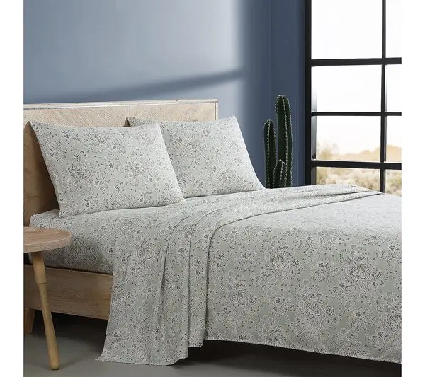 Wrangler Prairieland Paisley Green King Microfi Ber Sheet Set - One-color