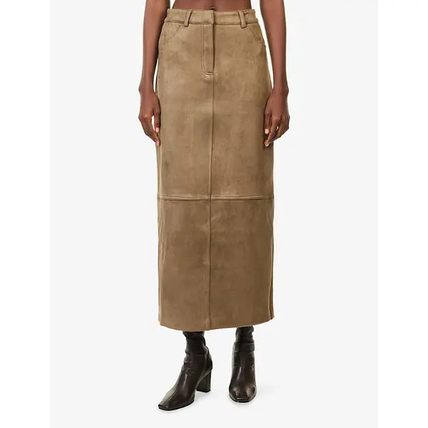 4TH & RECKLESS Lorna Faux-suede Maxi Skirt