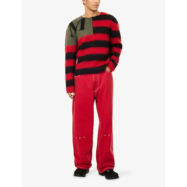 MAINS Striped Crewneck Wool-blend Jumper