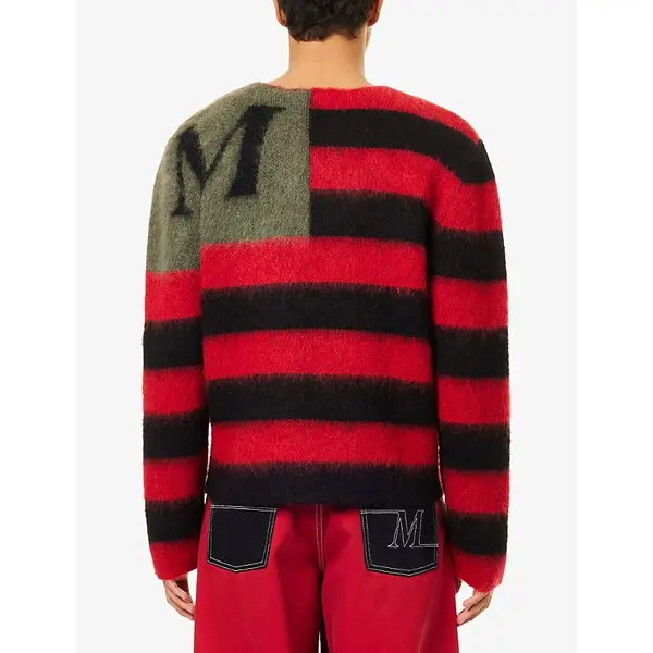 MAINS Striped Crewneck Wool-blend Jumper
