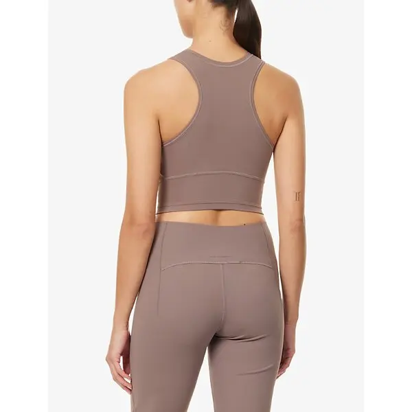 On Studio Stretch-woven Cropped Top - Ash