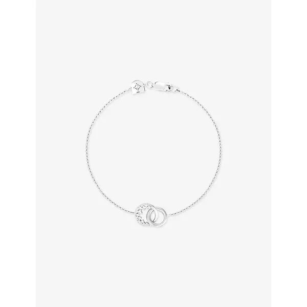 ASTRID & MIYU Orbit Rhodium Plated Sterling-silver And Cubic Zirconia Bracelet - Rhodiumplatedsilver