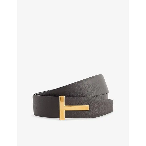 TOM FORD Reversible Leather Belt - Brown+black