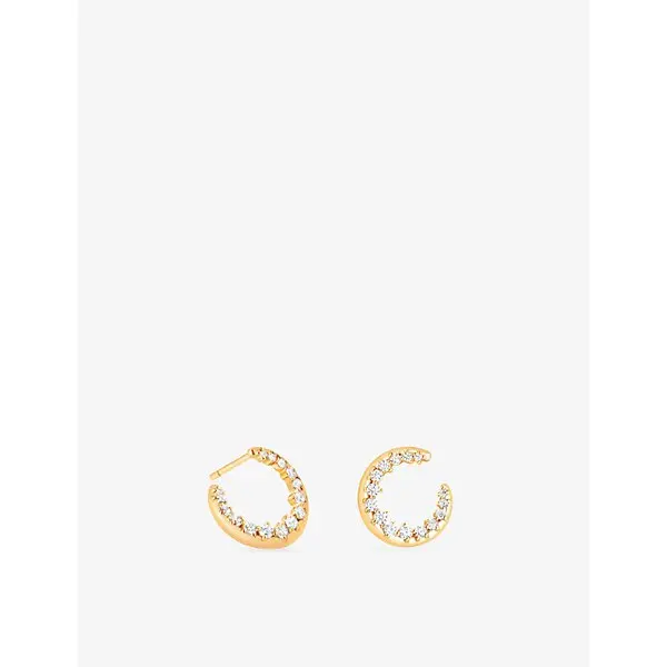 ASTRID & MIYU Orbit Pavé Hoop Earrings - 18ctgoldplatedsilver
