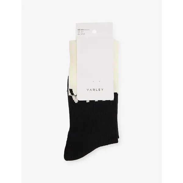 Varley Stellar Color-block Socks - Black/egret