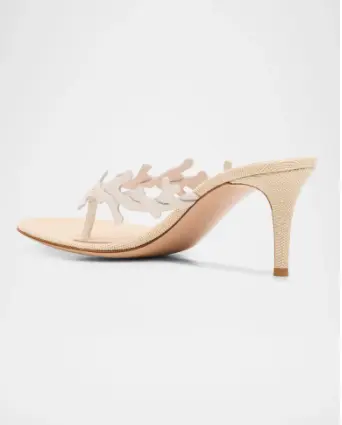 GIANVITO ROSSI Nappa Leather Thong Sandals - Offwhite/n