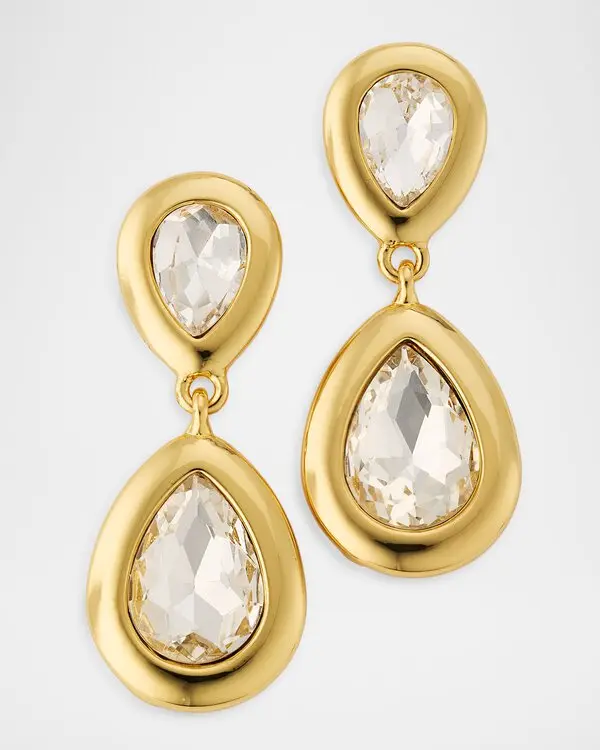 KENNETH JAY LANE Jeweled Pear Drop Earrings - Polished G