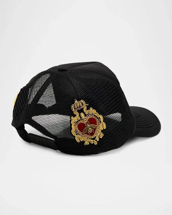 WHO DECIDES WAR Baroque Embroidered Trucker Hat - Coal