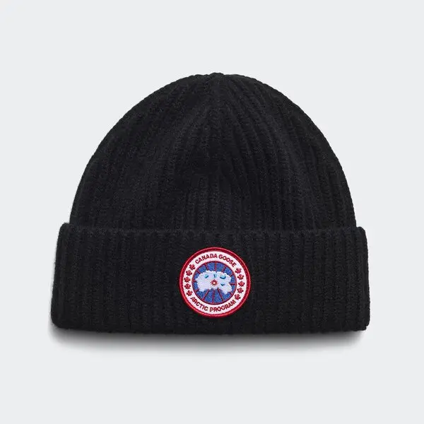 Canada Goose Cashmere Blend Ribbed Toque - Black