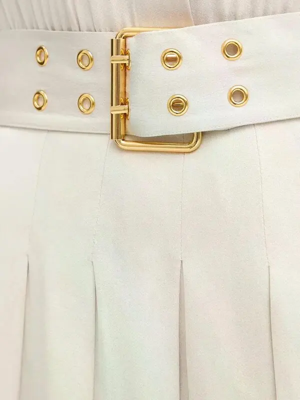 MARCIANO Polo-collar Pleated Midi Dress
