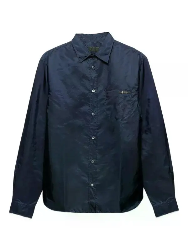 Prada Logo-label Pocket Shirt - Blue