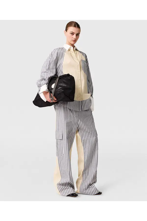 Stella McCartney Oversized Mixed Stripe Cargo Trousers - White