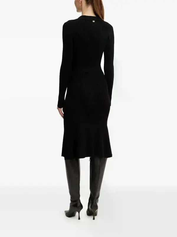 Marciano Long-sleeve Belted Midi Dress - Black
