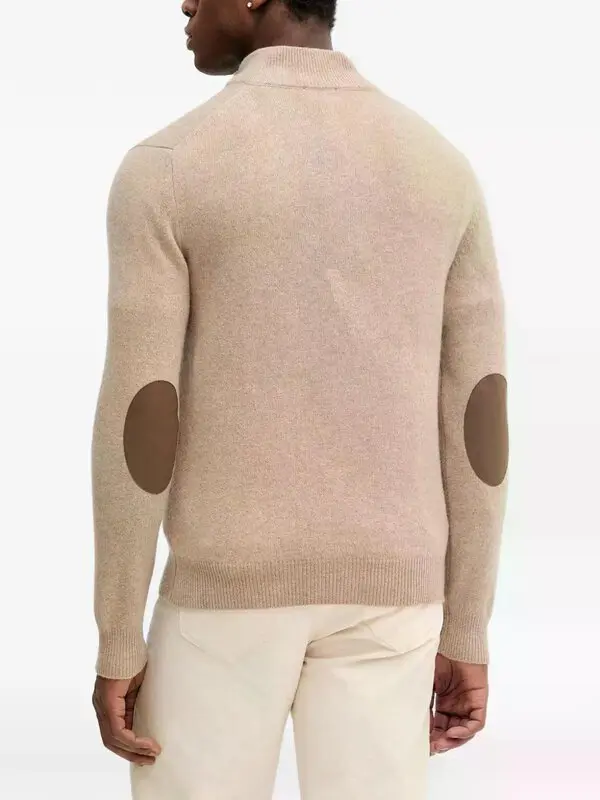 HACKETT Elbow-patch Half-zip Sweater - Neutrals