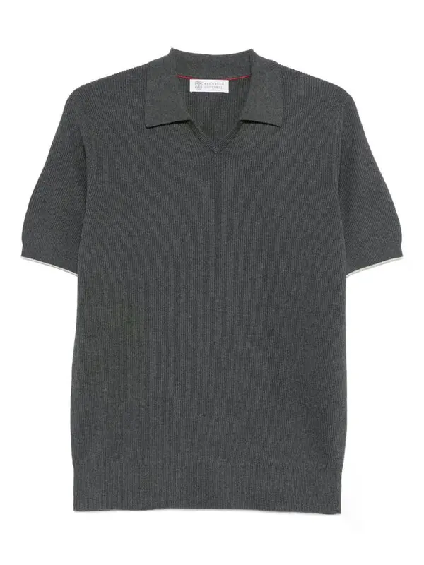 Brunello Cucinelli Collar T-shirt - Grey