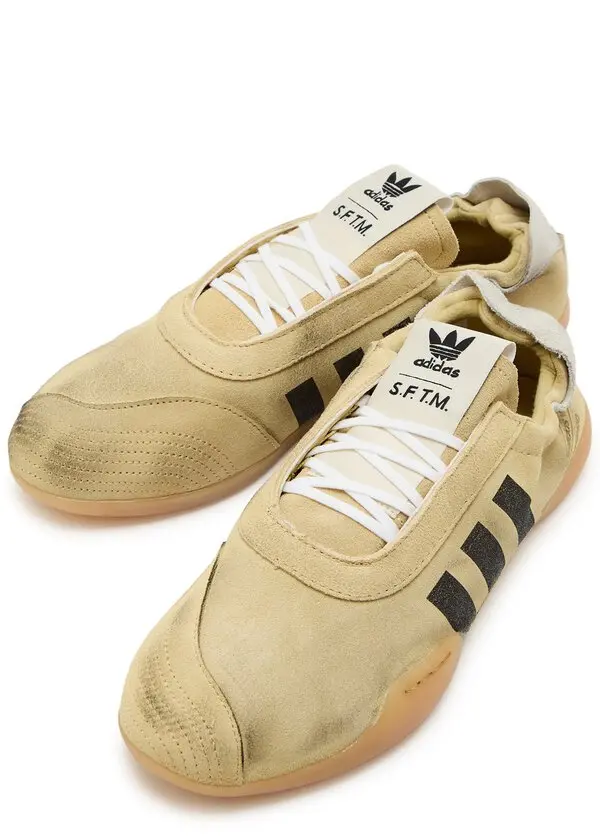 Adidas X Song For The Mute Adidas X Wales Bonner X Sftm Taekwondo Mei  Distressed Suede Sneakers - Beige | Editorialist