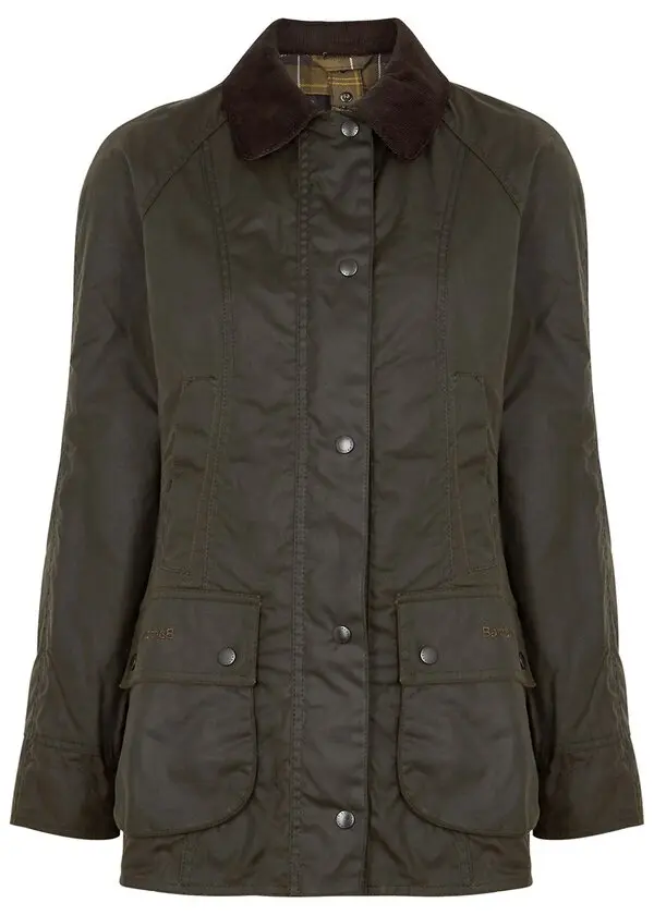 Barbour Beadnell Waxed Cotton Jacket - Dark Green