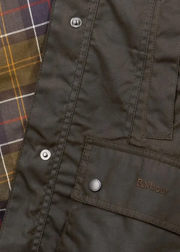 Barbour Beadnell Waxed Cotton Jacket - Dark Green