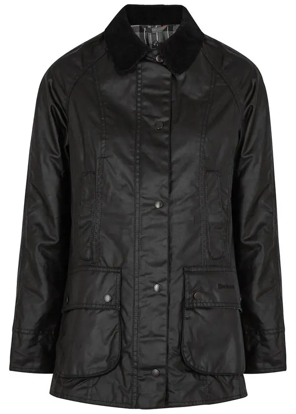 Barbour Beadnell Waxed Cotton Jacket - Black