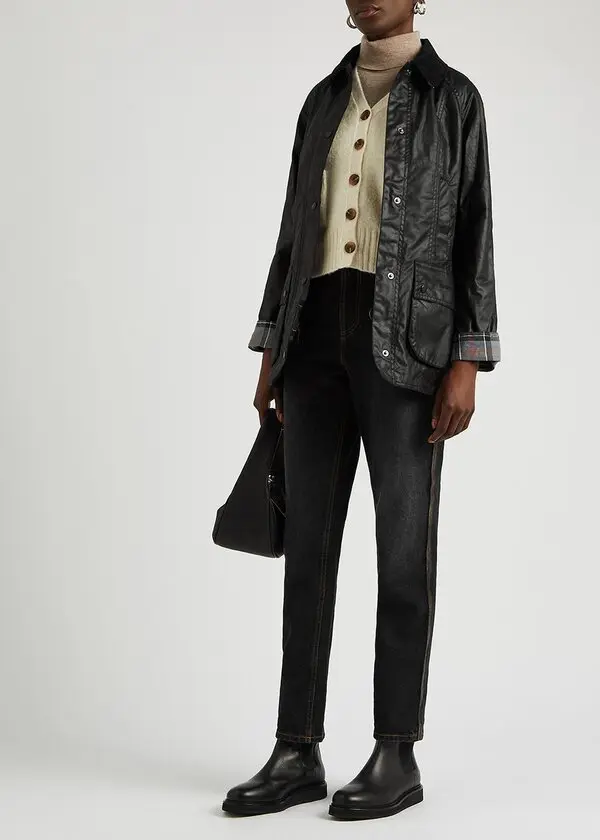 Barbour Beadnell Waxed Cotton Jacket - Black