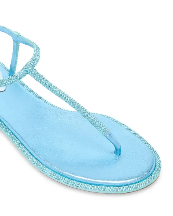 Rene Caovilla Thong Sandals - Aqua Satin