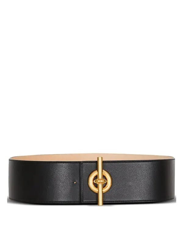 Balmain Calfskin T-bar Belt - Black