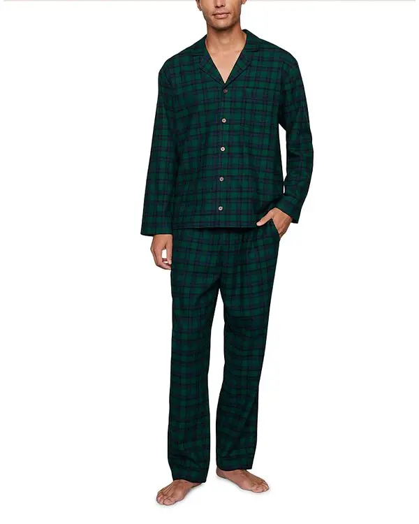 Eberjey 2-pc. Cotton Brushed Flannel Pajama Set - Black Watch