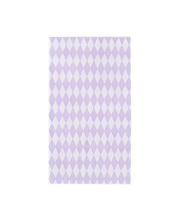 JOLLITY & CO Harlequin Checkered Paper Guest Napkins, Set Of 16 - Harlequin Check/purple Posse