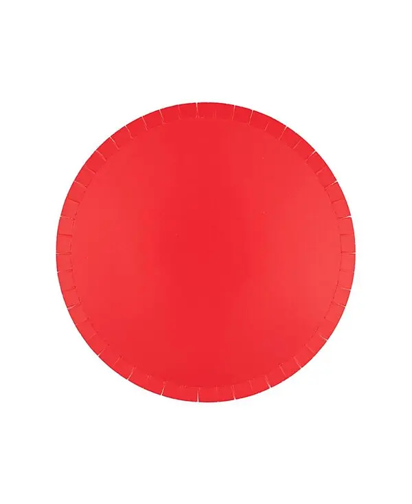 JOLLITY & CO Solid Shade Colors, Paper Party Dessert Plates, Set Of 8 - Cherry