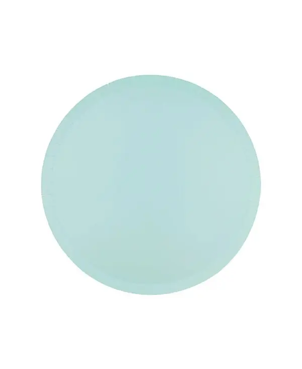 JOLLITY & CO Solid Shade Colors, Paper Party Dessert Plates, Set Of 8 - Seafoam