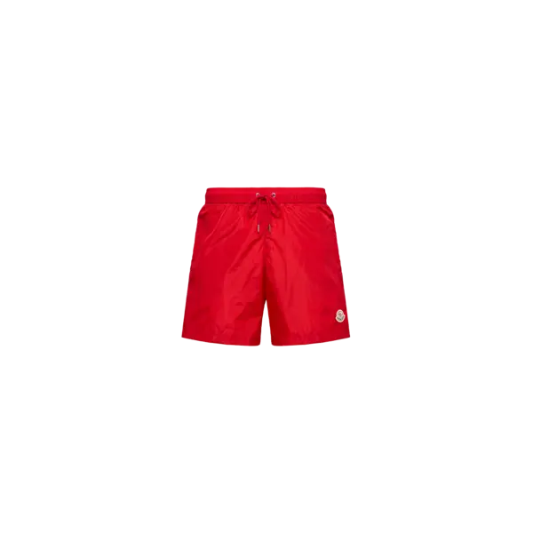 Moncler Logo Patch Swim Shorts - Red