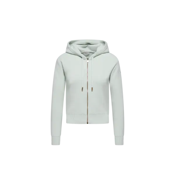 Moncler Cashmere And Wool Zip-up Hoodie - Green