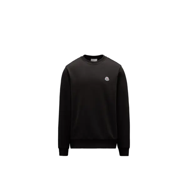Moncler Cotton Sweatshirt With Logo Patch - Black