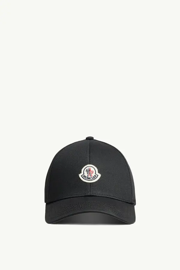 Moncler Cotton Gabardine Baseball Cap - Black