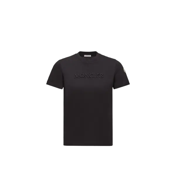 Moncler Embroidered Cotton T-shirt - Black