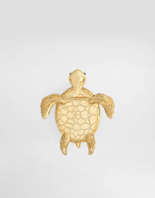 Dolce & Gabbana Turtle Rhinestone Brooch - Green
