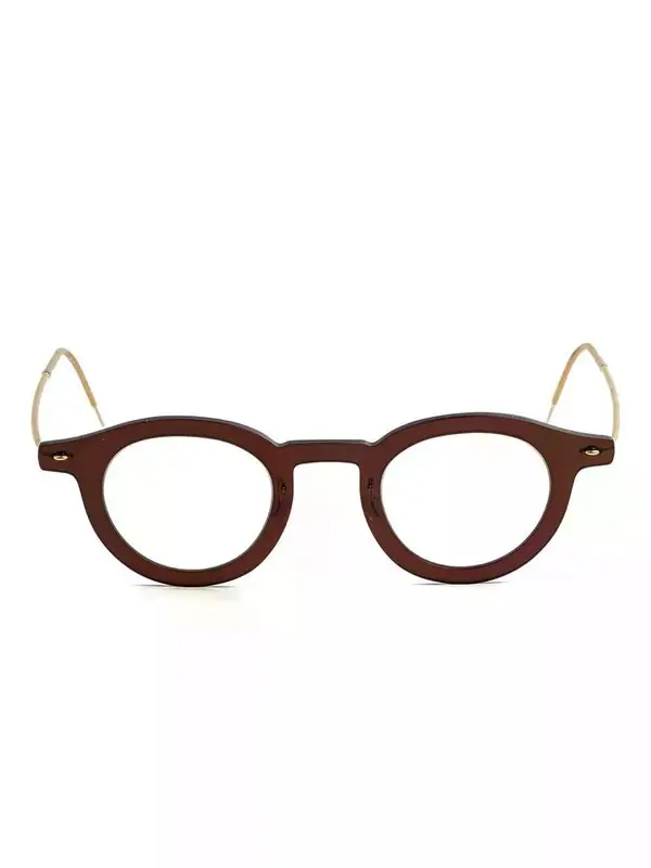 LINDBERG Round Frame Eyeglasses - Brown