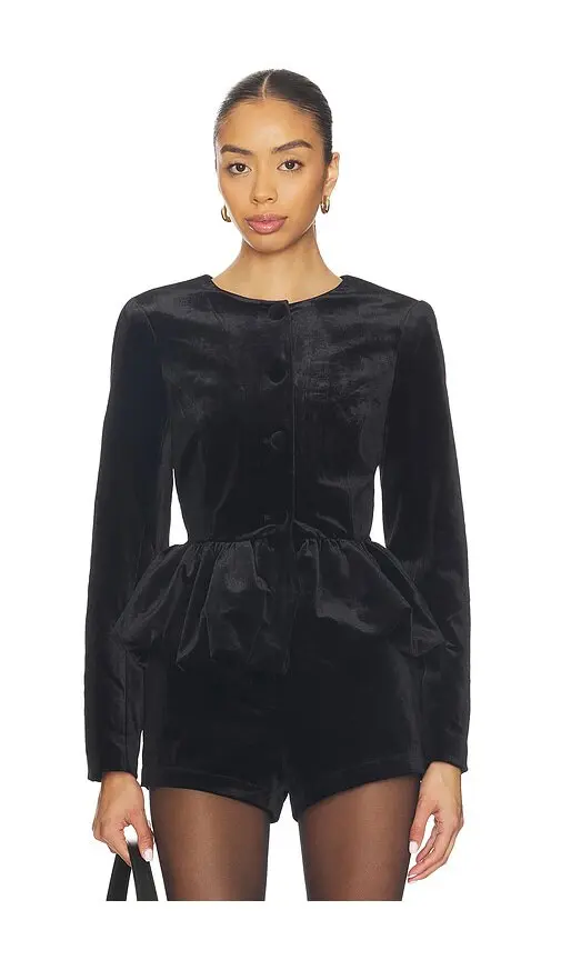 Astr The Label X Nicolle Velvet Jacket - Black