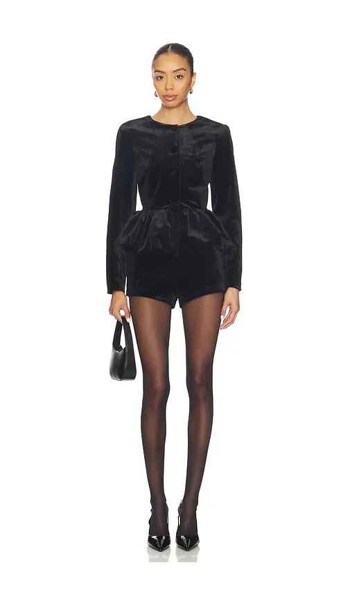 Astr The Label X Nicolle Velvet Jacket - Black