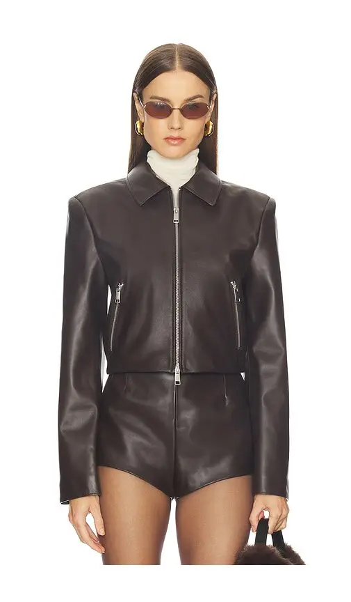 CAMILA COELHO Elia Leather Jacket