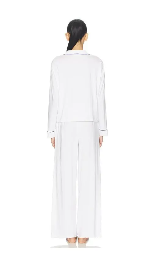 Polo Ralph Lauren Long Sleeve & Pant Pj Set In Ivory