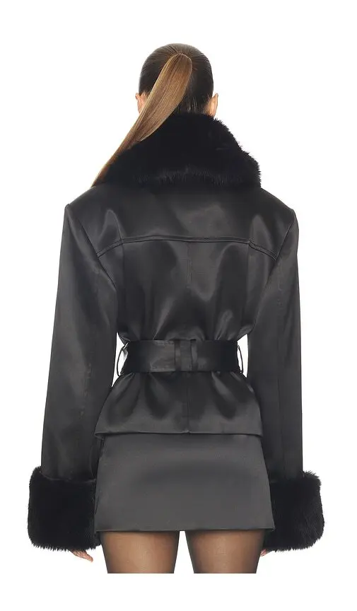 CAMILA COELHO Julieta Jacket With Faux Fur Trim