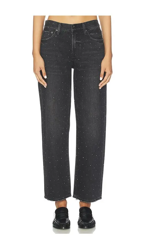 PISTOLA Lexi Midrise Bowed Straight Jeans In Black