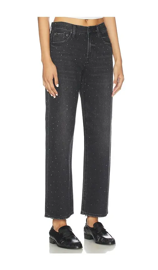 PISTOLA Lexi Midrise Bowed Straight Jeans In Black
