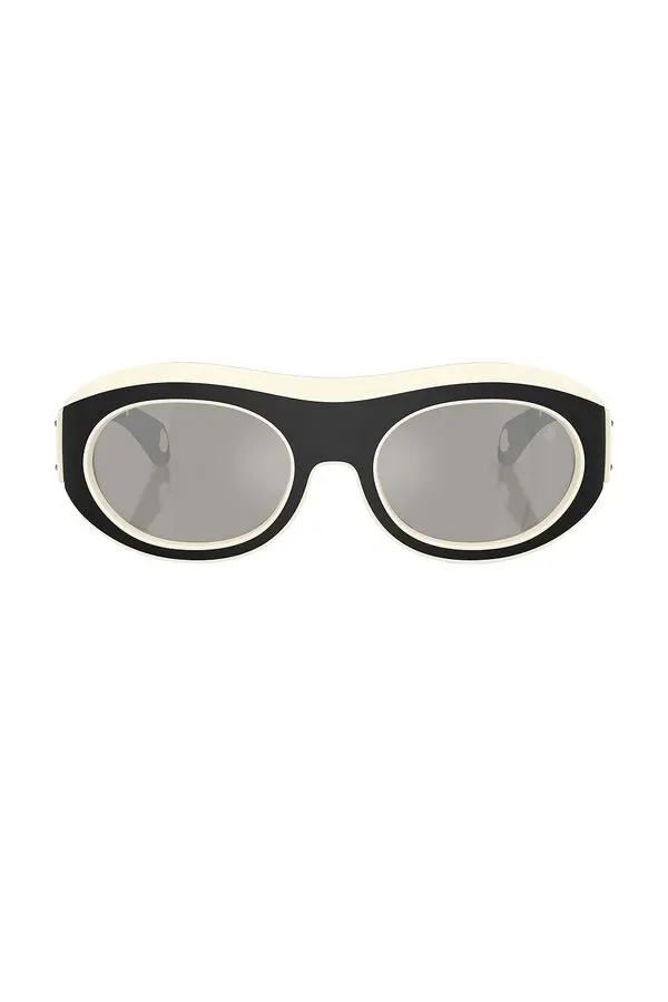 Moncler Ramillon Sunglasses - Matte Butter & Mirror Silver