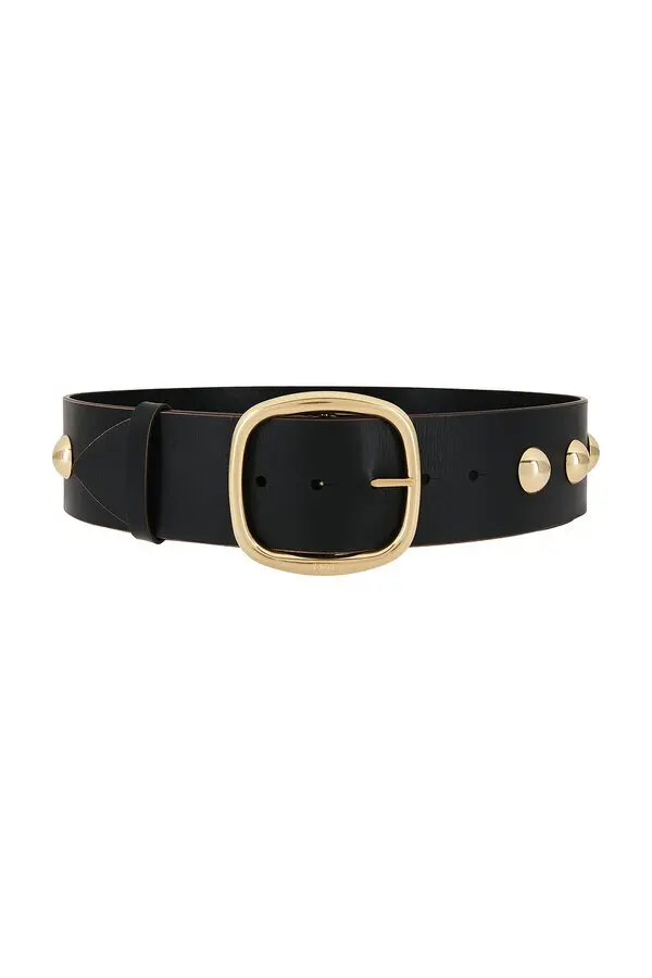 Chloé Buckle Leather Belt - Gold & Black