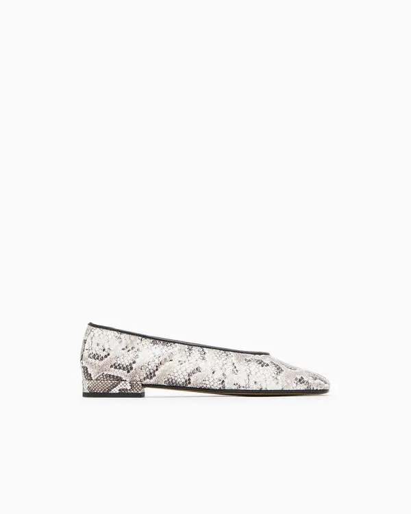 Giorgio Armani Python-print Ballerinas - Patterned