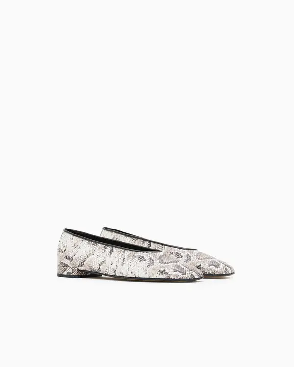 Giorgio Armani Python-print Ballerinas - Patterned
